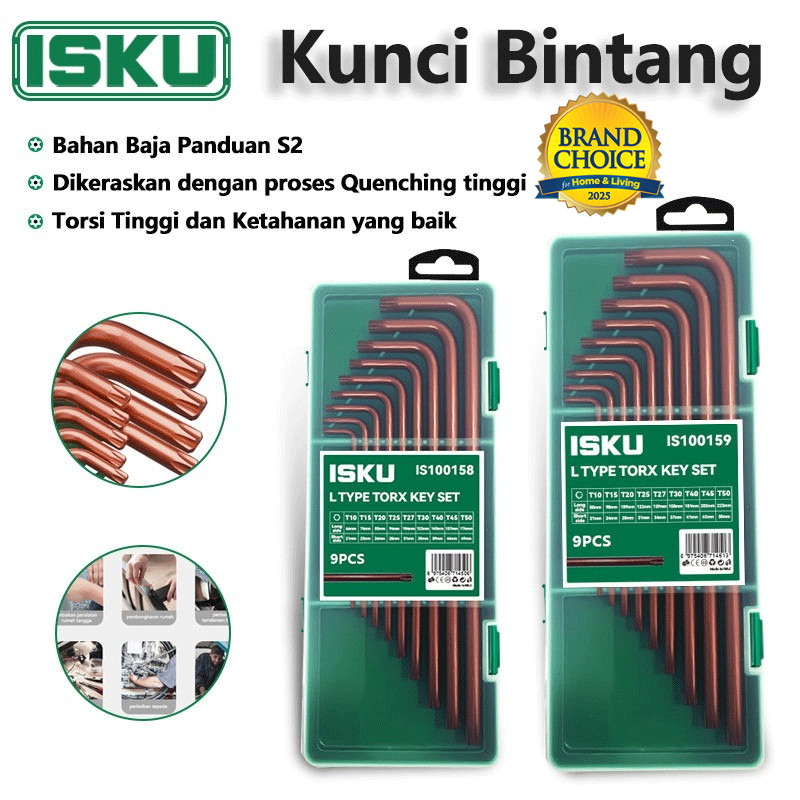 Jual Isku Kunci L Bintang Set 9pcs Kunci L Panjang Set Panjang Pendek ...