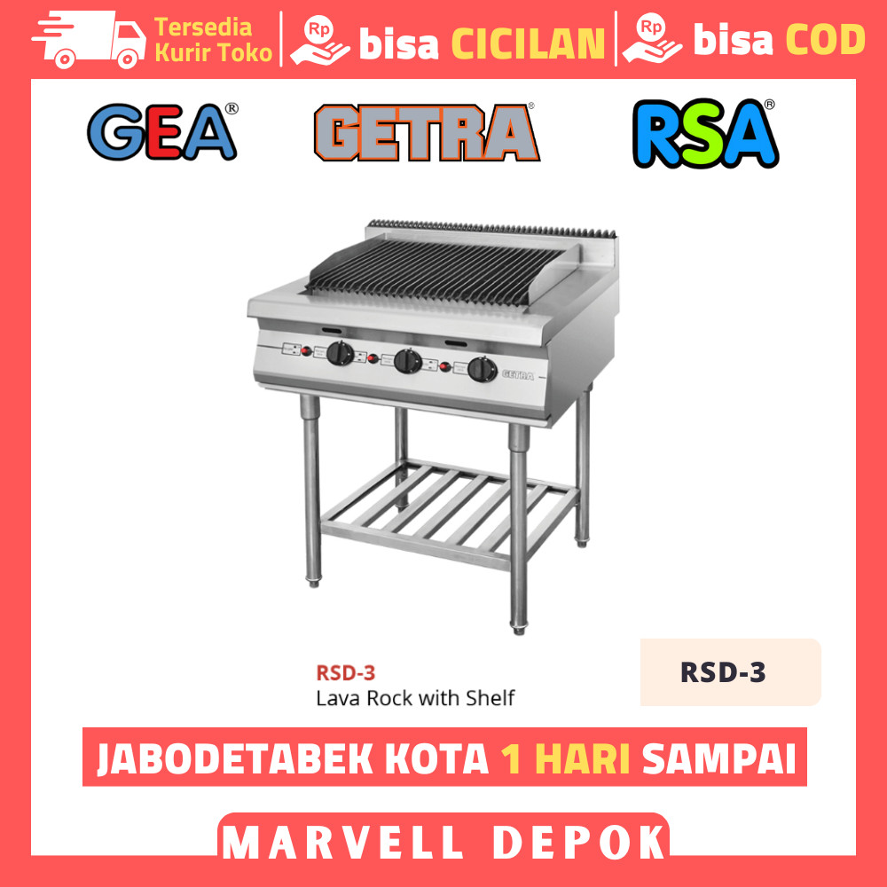 Jual GAS OPEN GRIDDLE LAVA ROCK WITH STAND GETRA RSD-3 MESIN PEMANGGANG ...
