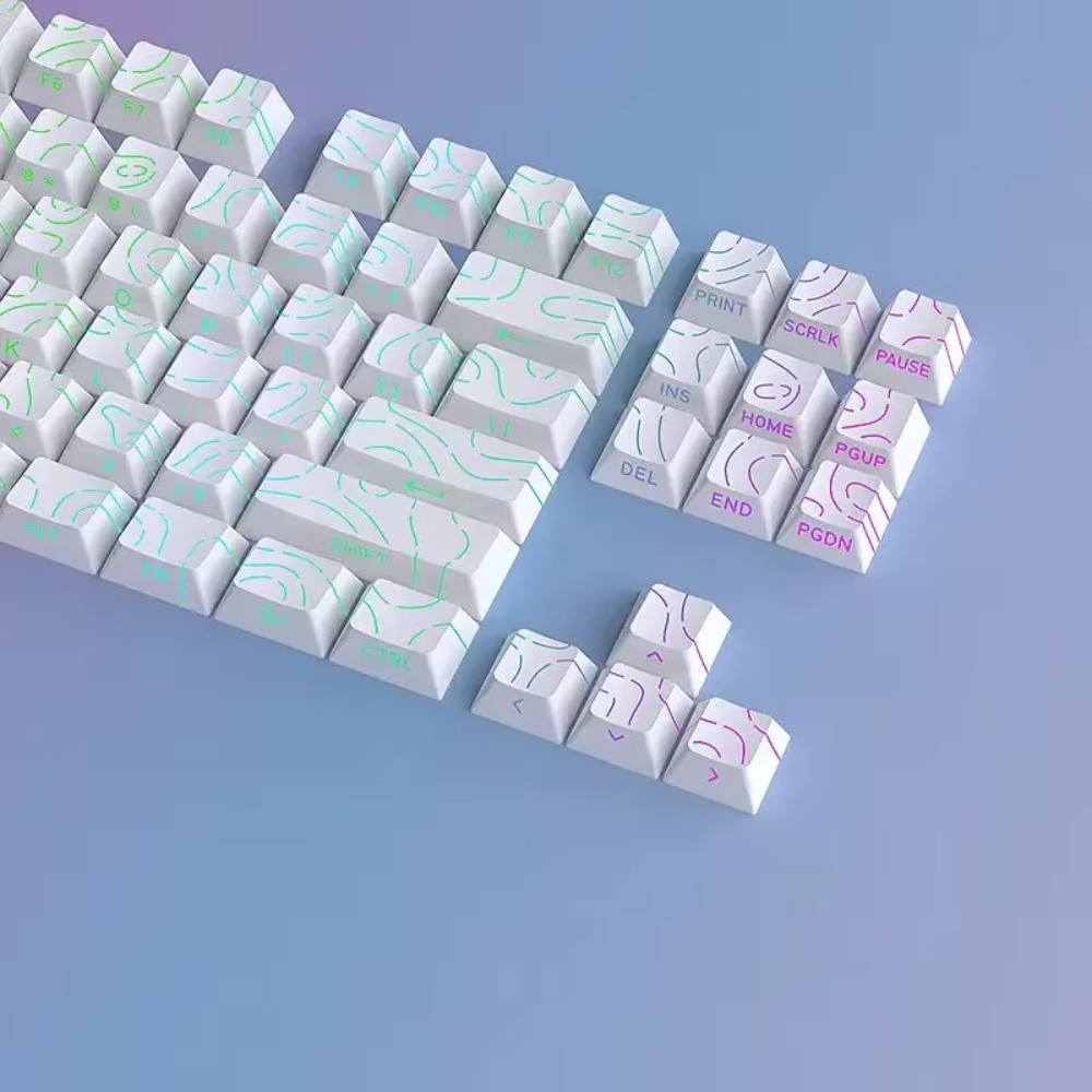 Jual 97 Keys PET Mechanical Keyboard Keycaps Sidelit Light White ...