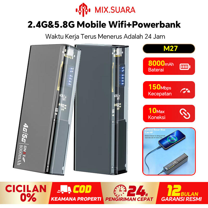 Jual MIX.SUARA Dual Band 2.4G/5G Modem Wifi 4G LTE dengan bank daya ...