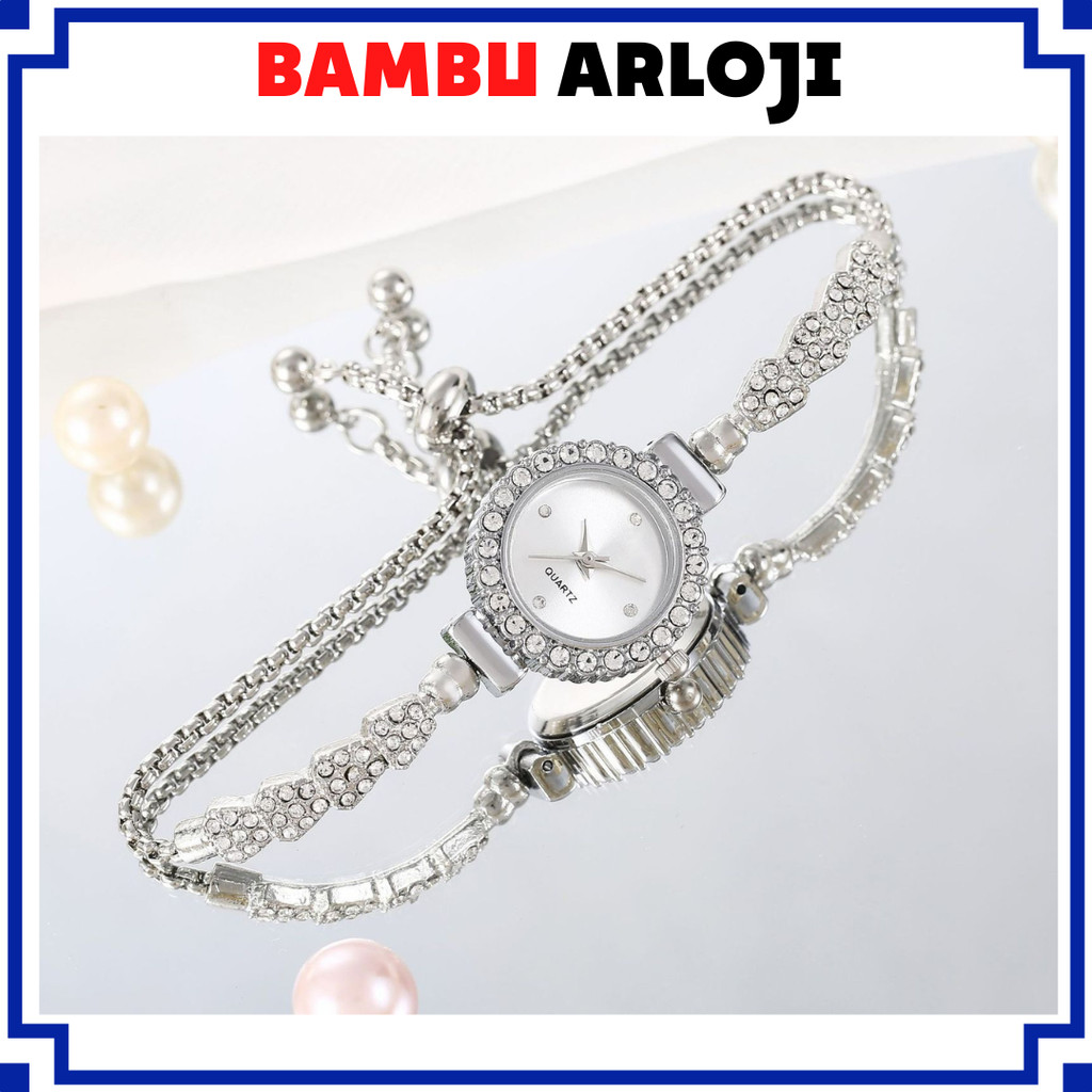 Jual BAJ Jam Tangan Serut Mewah Gelang Serut Wanita Analog Quartz ...