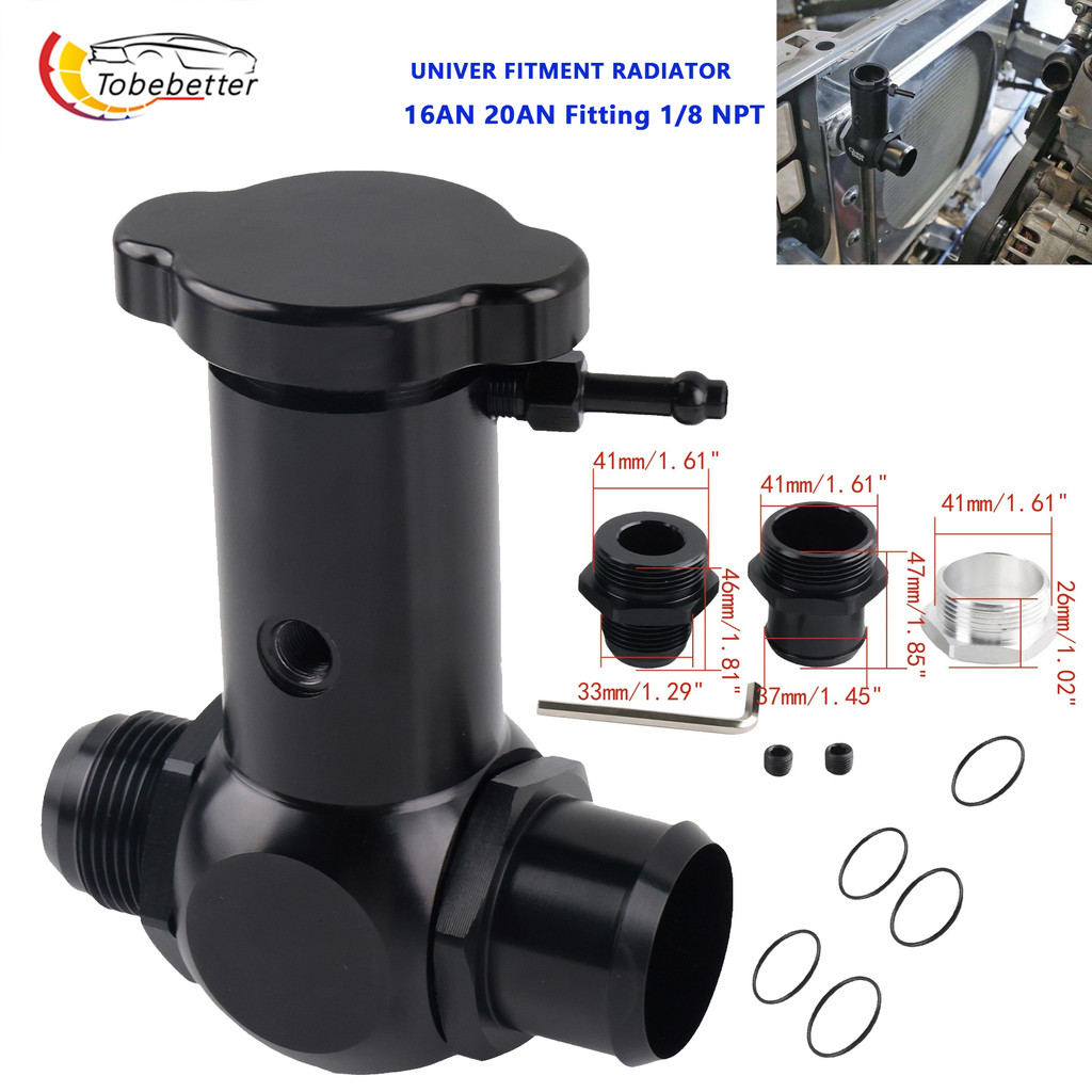 Jual Universal Aluminum 16AN 20AN Hose Raised Inline Filler Neck 1/8 ...