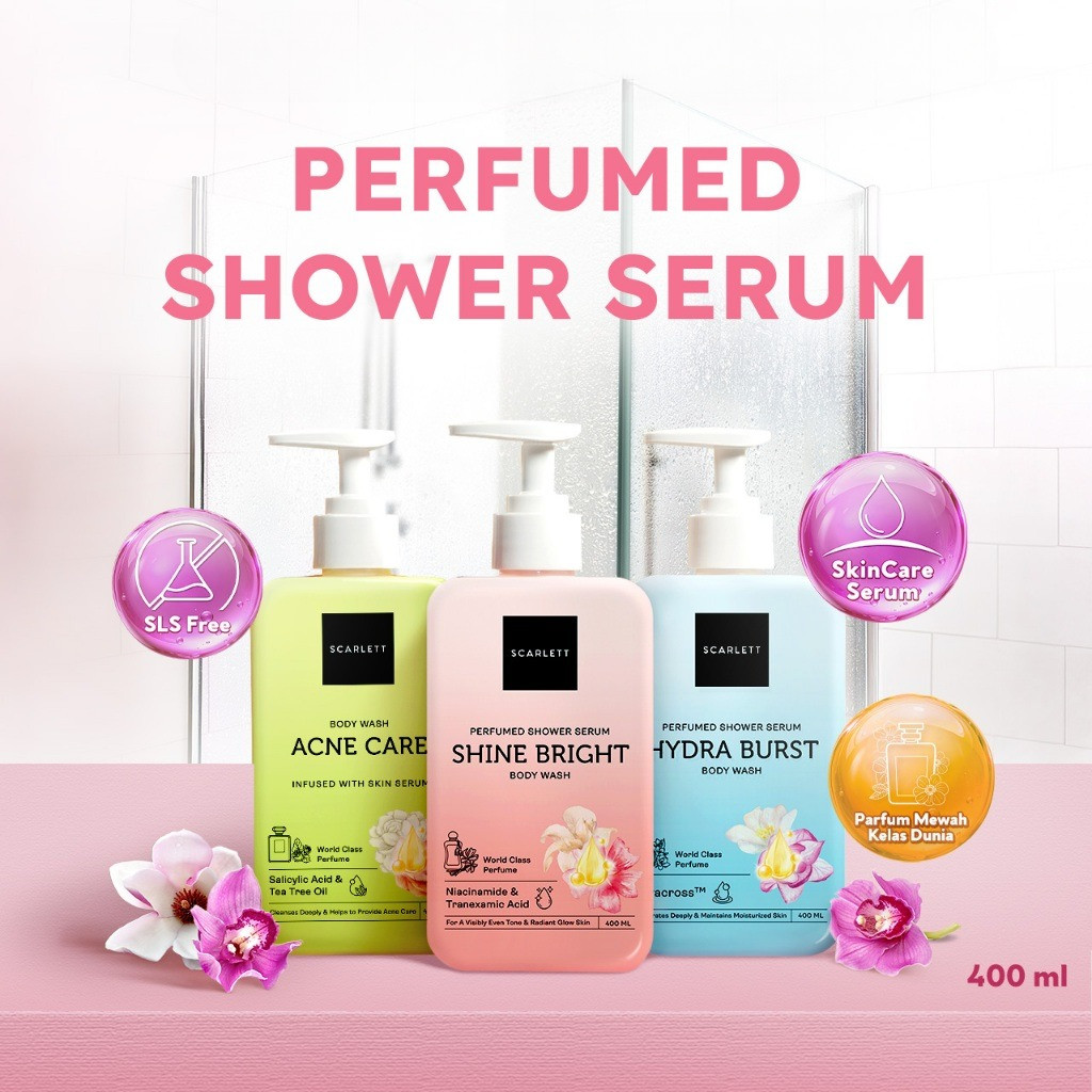 Jual SCARLETT Perfumed Shower Serum 400ml - Shine Bright Hydra Burst ...