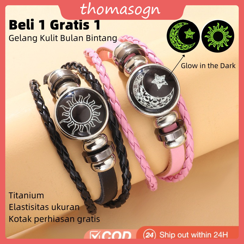 Jual [Beli 1 Gratis 1] Gelang Couple Pasangan Bintang Bulan Glow in the ...