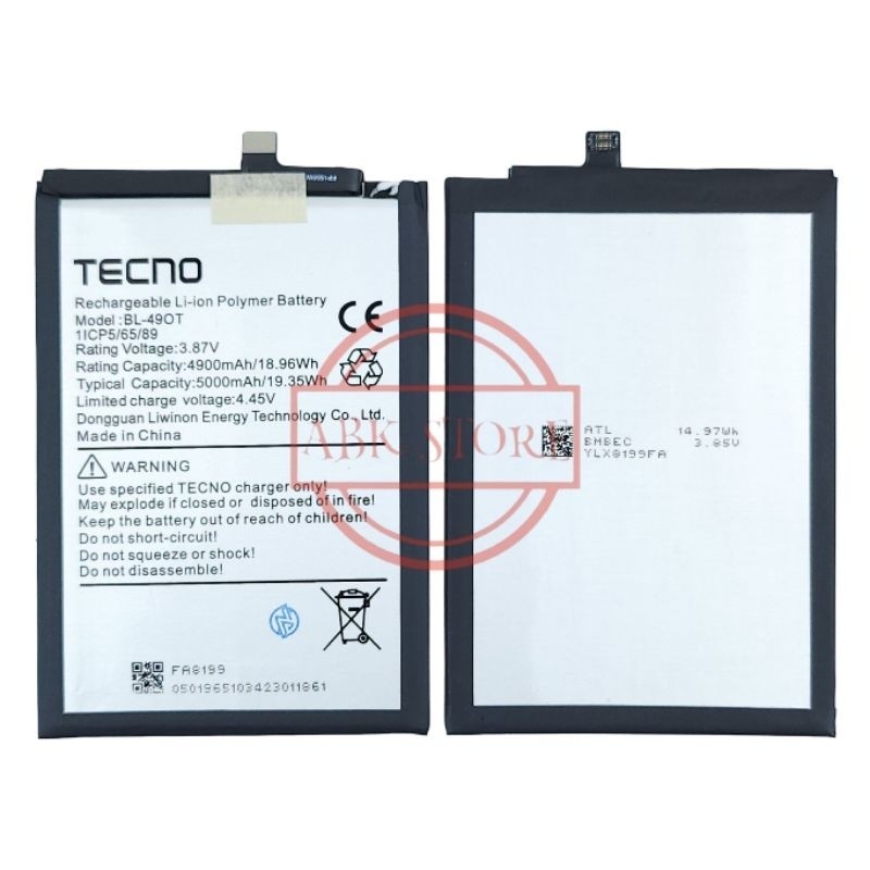 Jual BATERAI BL-49OT FOR TECNO SPARK 20 PRO PLUS / CAMON 20 PRO BATTERY ...