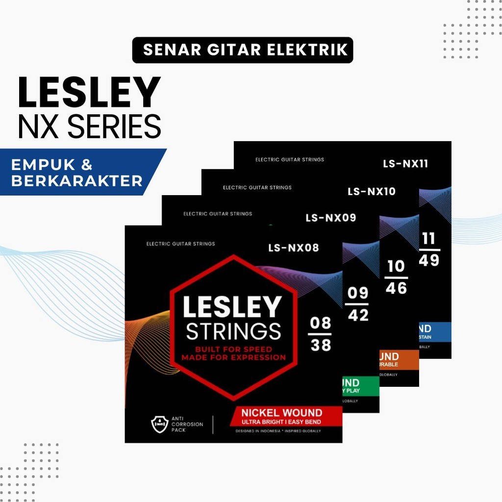 Jual Lesley NX Series Senar Gitar Elektrik – Nickel Wound, Bright ...