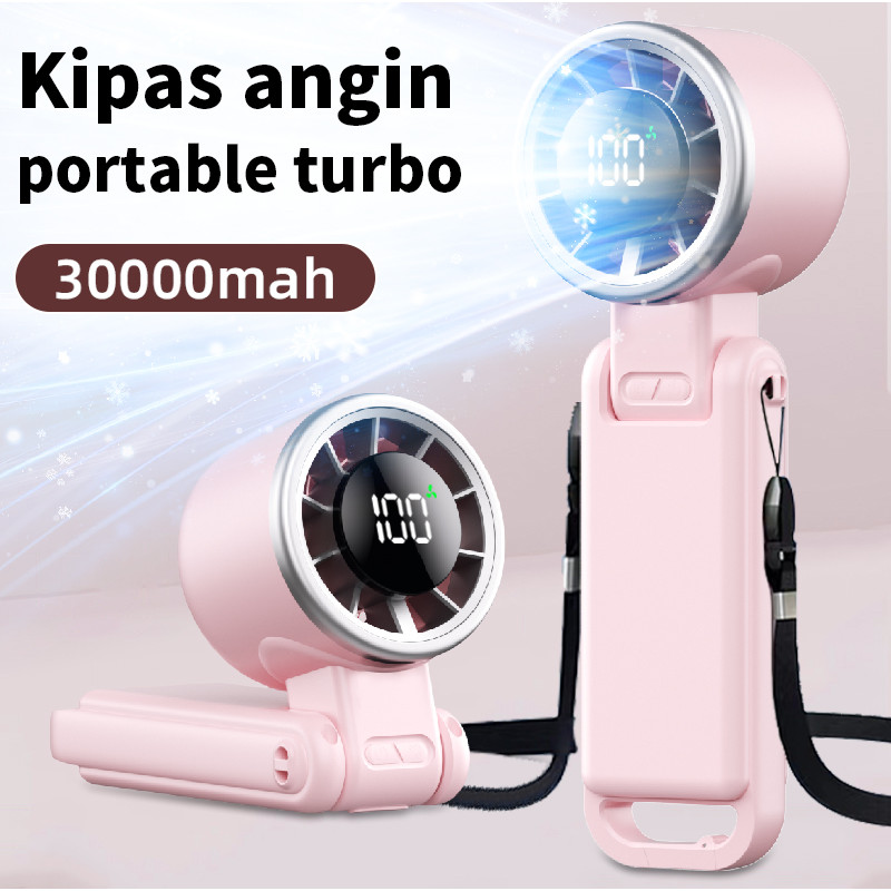 Jual COD Kipas Angin Mini Portable USB 30000mAh Kipas Lipat 5-Speed ...