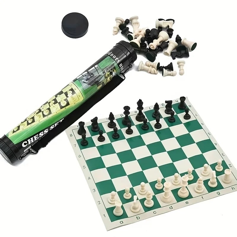 Jual Outdoor Travel Portable Chess Set Barrel Folding Chessboard ...