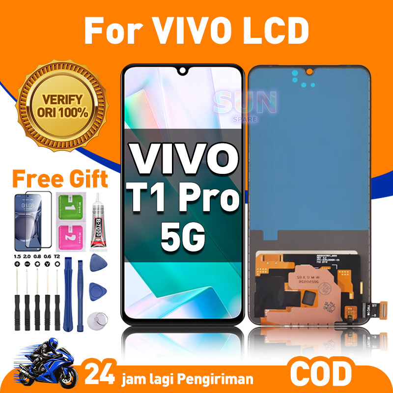Jual ORIGINAL 100% LCD FOR VIVO T1 Pro 5G FREE GIFT Asli Ori hp ...
