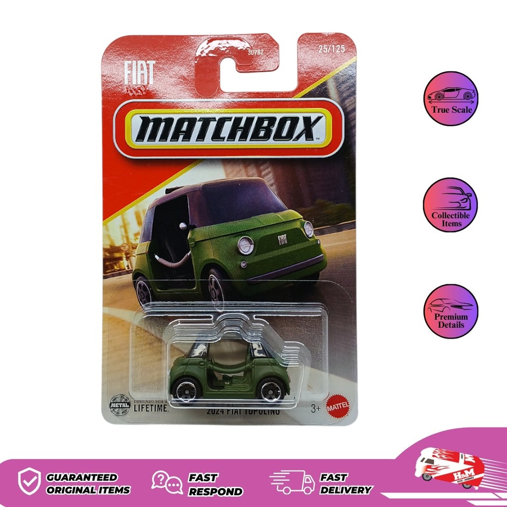 Jual Matchbox 2024 Fiat Topolino Hijau Tua - 93BK | Shopee Indonesia