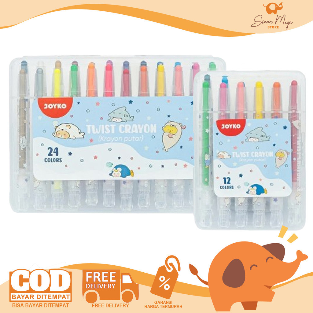 Jual JOYKO Twist Crayon TWCR-AB Mini - Krayon Putar Kecil Isi 12/24 ...