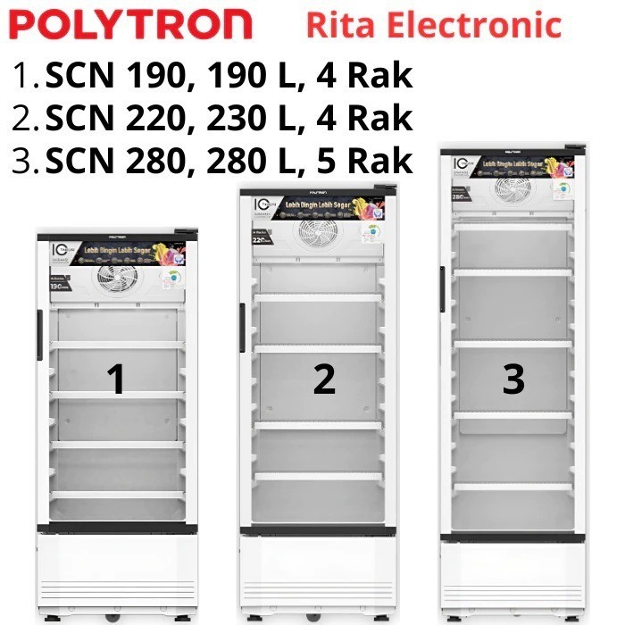 Jual Showcase Polytron SCN190 / SCN220 / SCN280 Kulkas Lemari Display ...