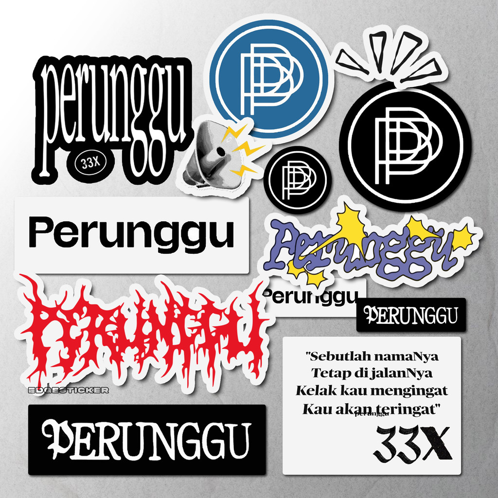 Jual 13pcs PERUNGGU Band Sticker Pack | Stiker Tahan Air Anti Luntur ...