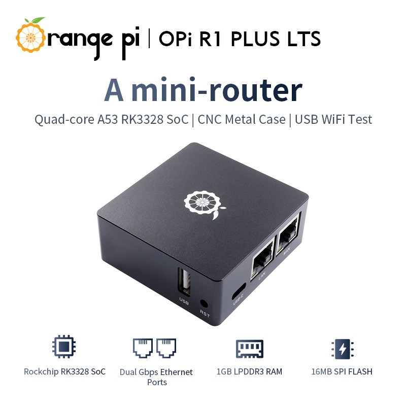 Jual Orange Pi R1 Plus LTS 1GB RAM RK3328 SBC Single Board Computer ...