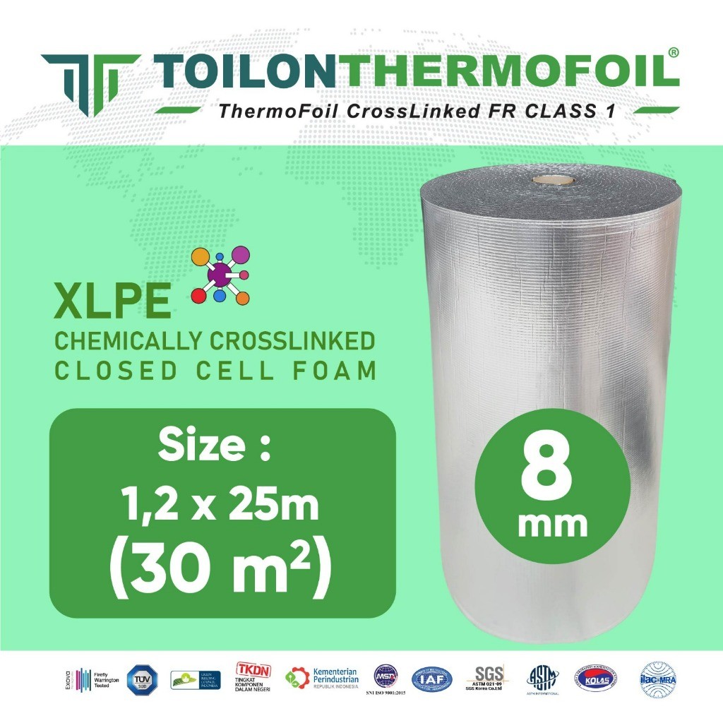 Jual TOILON THERMOFOIL Aluminium Foil Atap XLPE Foam 8mm | Shopee Indonesia