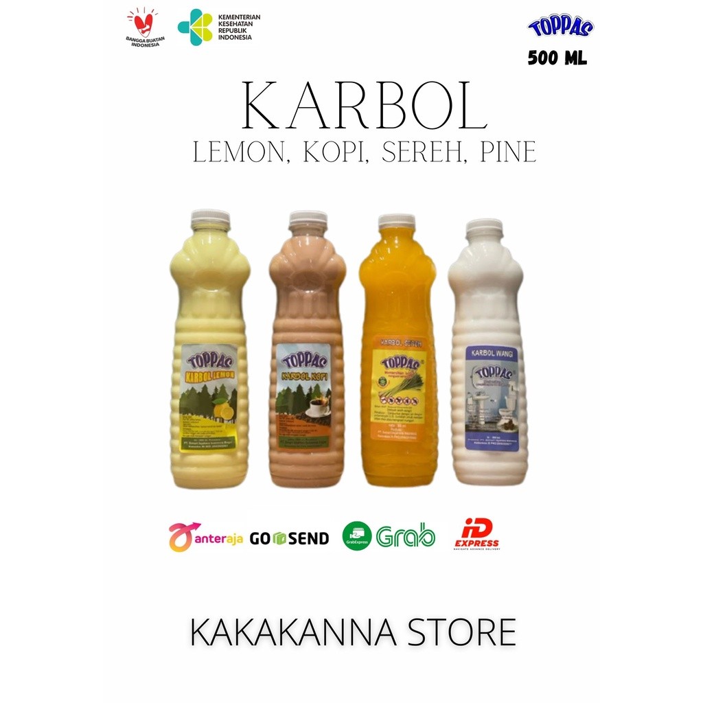 Jual Karbol Lantai 500 ml Toppas Karbol Izin Kemenkes RI | Shopee Indonesia