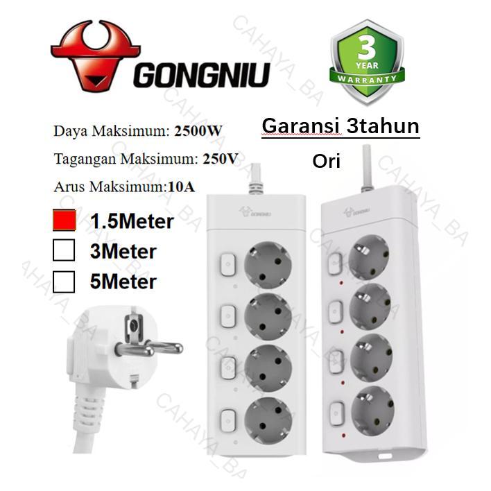 Jual HANDYNEST Gongniu Stop Kontak GNID G3040 4 Lubang 4Saklar on off ...