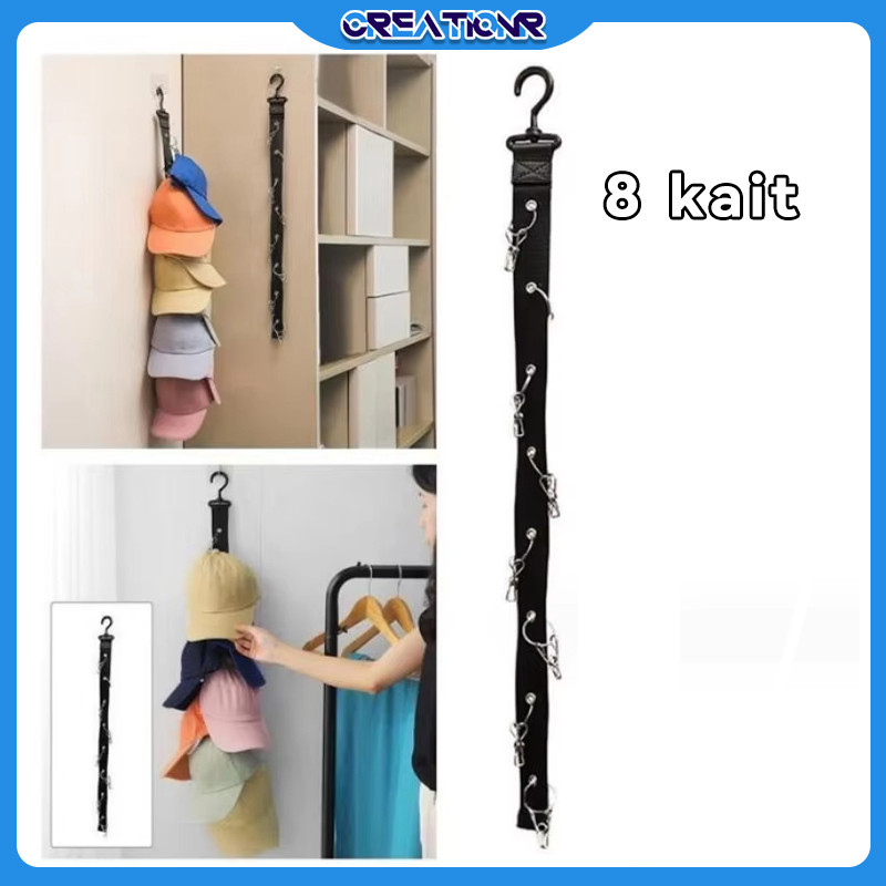 Jual 8 KAIT RAK TOPI - Gantungan Pintu/Dinding Tanpa Bor, Kayu ...