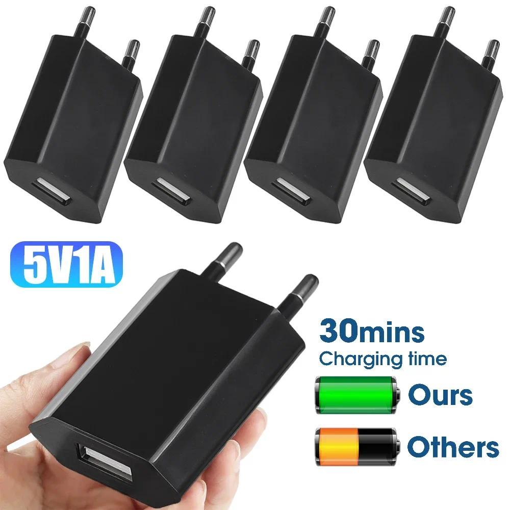 Jual EU Plug Cellphone Chargers 5V 1A AC USB Charger Wall Power Adapter ...