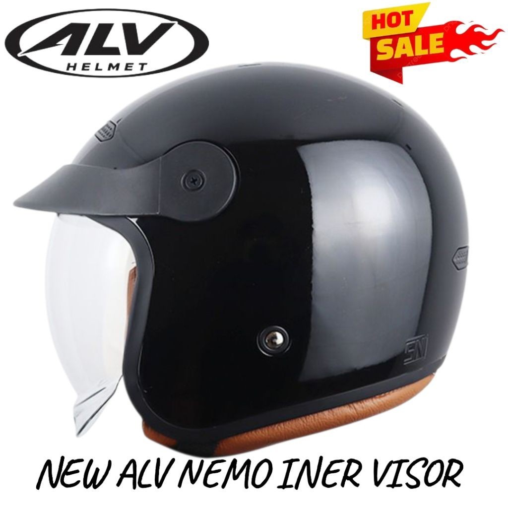 Jual ALV NEMO SOLID | HELM HALF FACE SINGLE VISOR SLIDE | STANDART SNI ...