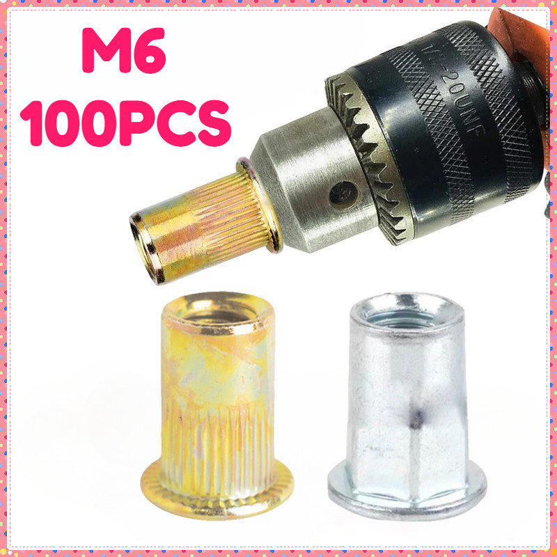 Jual 100pcs Mur Rivet Nut M6/Rivnut M6 / M6 Mur Rivet Nut Rivnut Baut ...