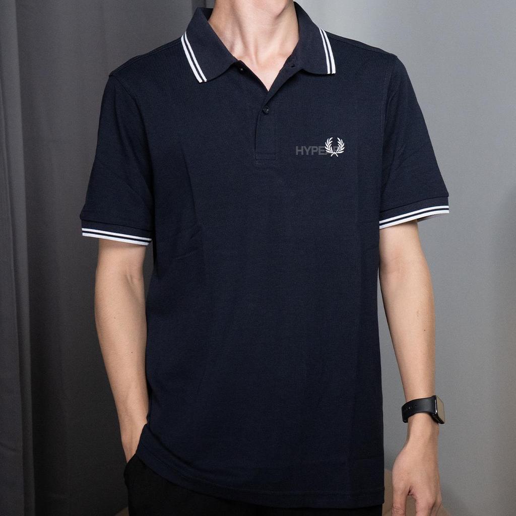 Jual FRED PERRY Twin Tipped Limestone Limestone Anchor Grey Polo Shirt ...
