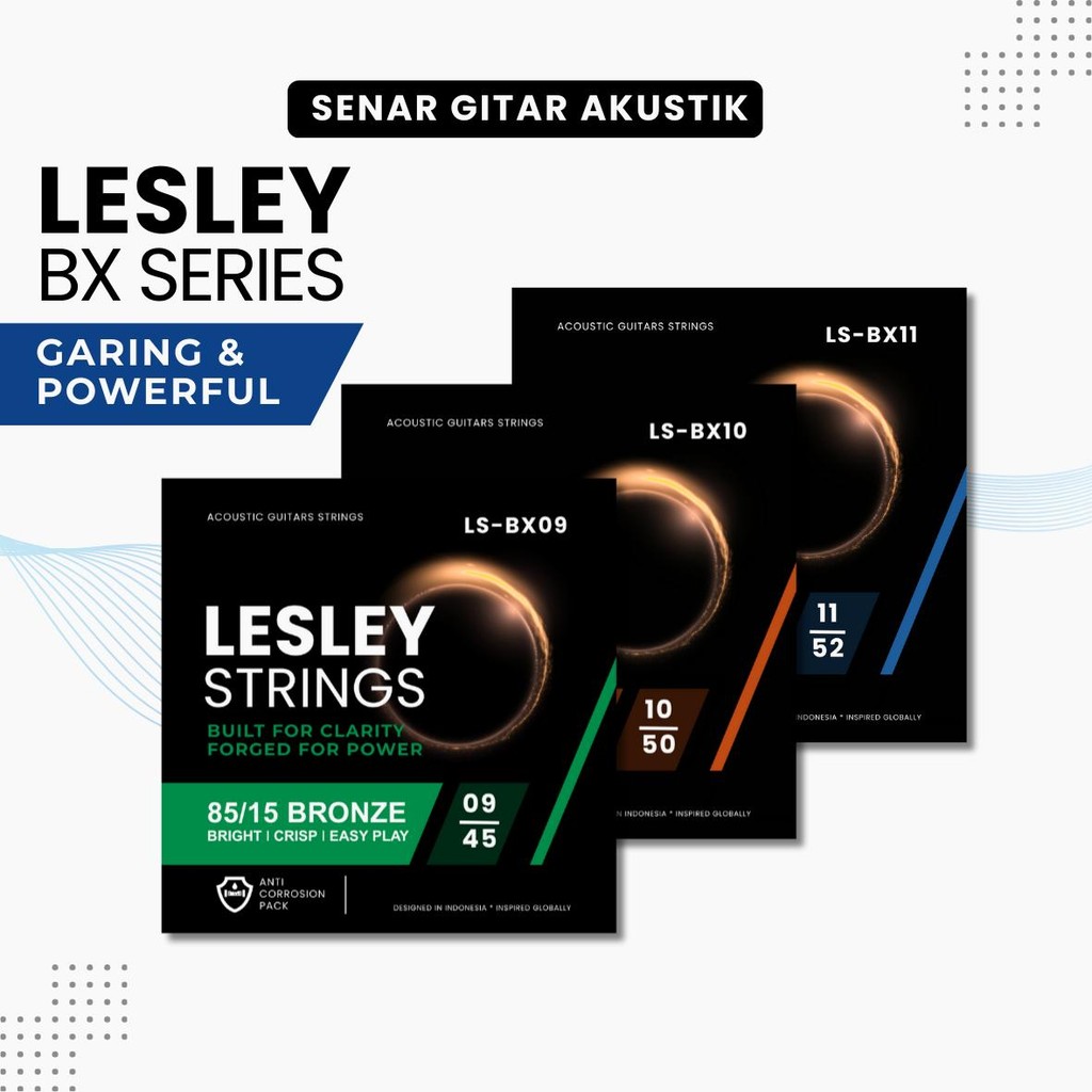 Jual Lesley BX Series Senar Gitar Akustik 85/15 Bronze 009-011 Original ...