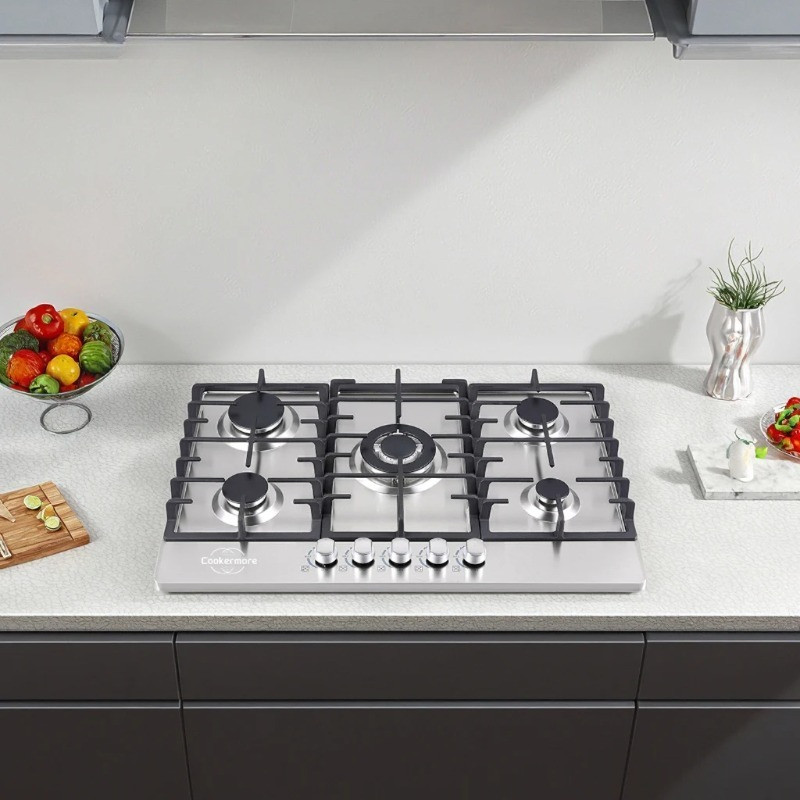 Jual Five-Burner Gas Stove Hob Cast Iron Built-In Kitchen Appliance ...