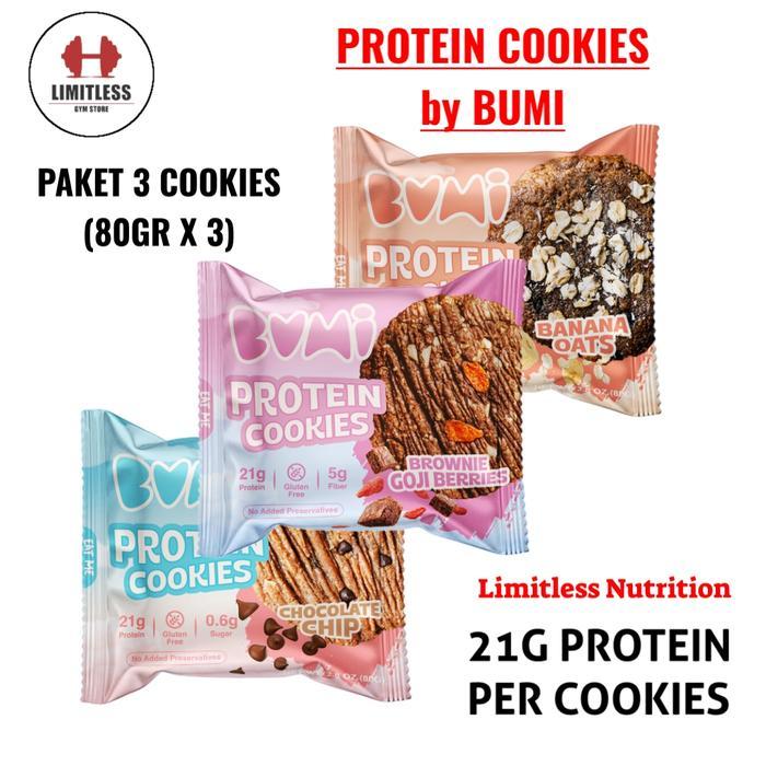 Jual HIGH PROTEIN BUMI COOKIES x 3 PCS - Healthy Diet Snack Bar Oat ...