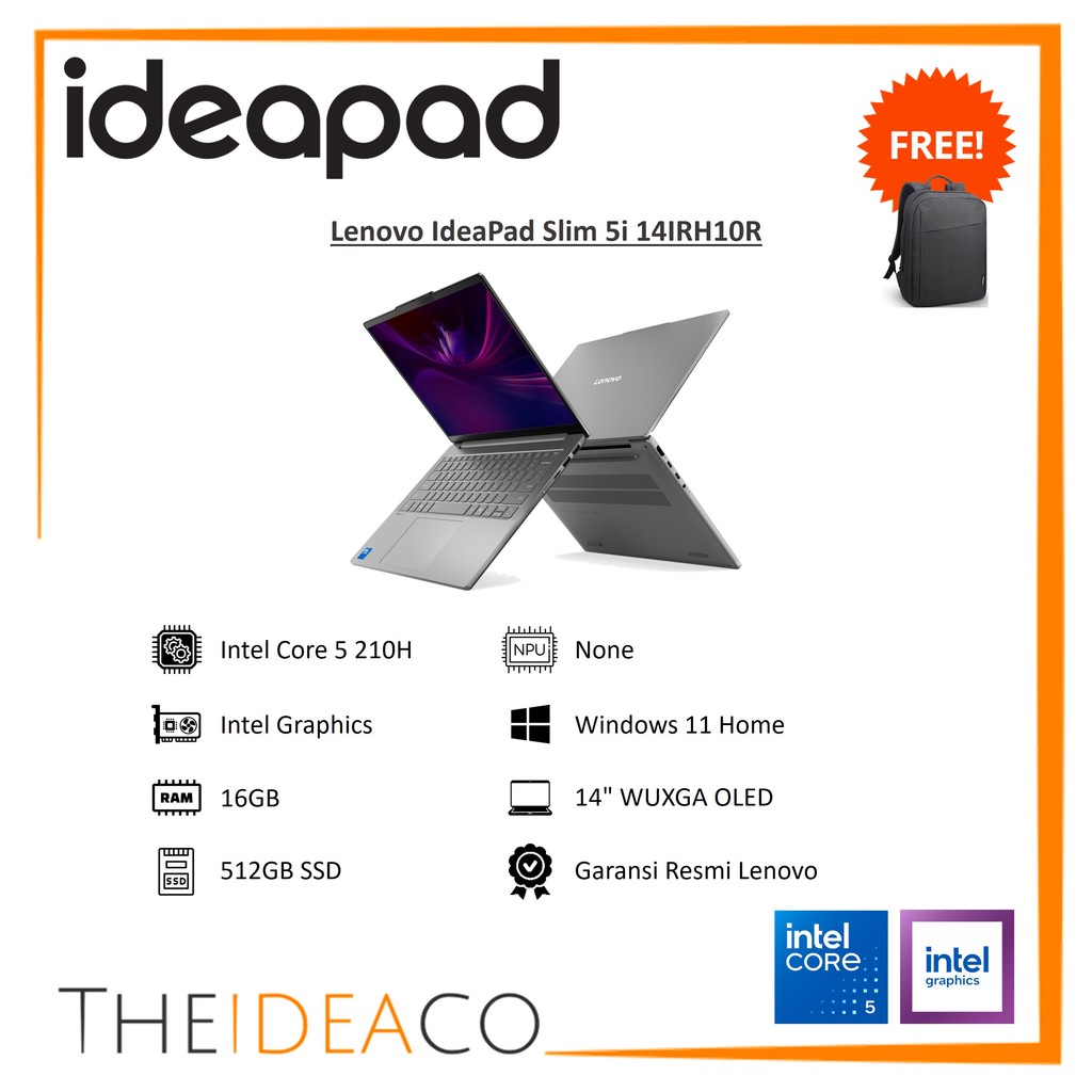 Jual Lenovo IdeaPad Slim 5i 5EID 5GID Intel Core 5 210H 16GB 512GB SSD ...