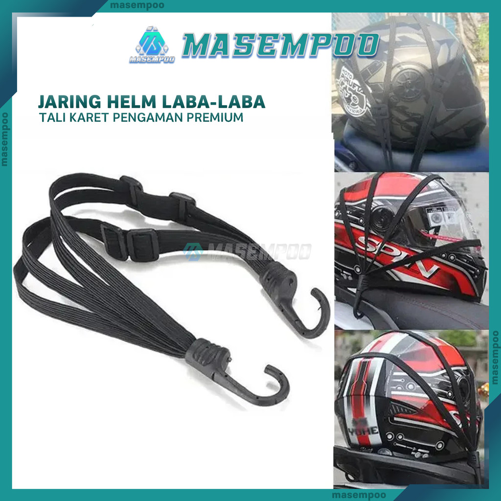 Jual Tali Pengikat Helm Motor Jaring Helm Laba Laba Premium Karet ...