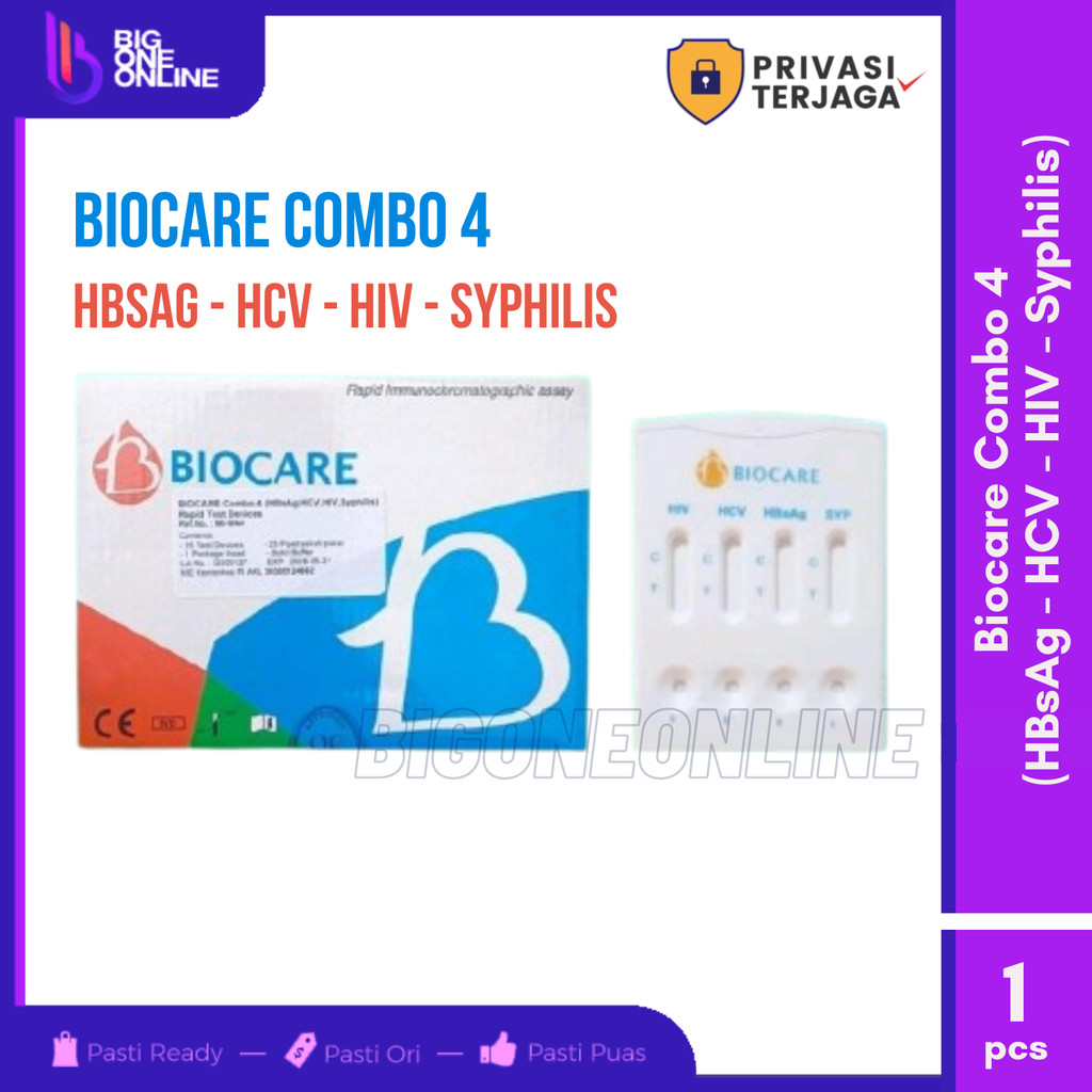Jual Rapid Test HIV Sifilis HBsAg HCV (Combo 4 Biocare) | Shopee Indonesia