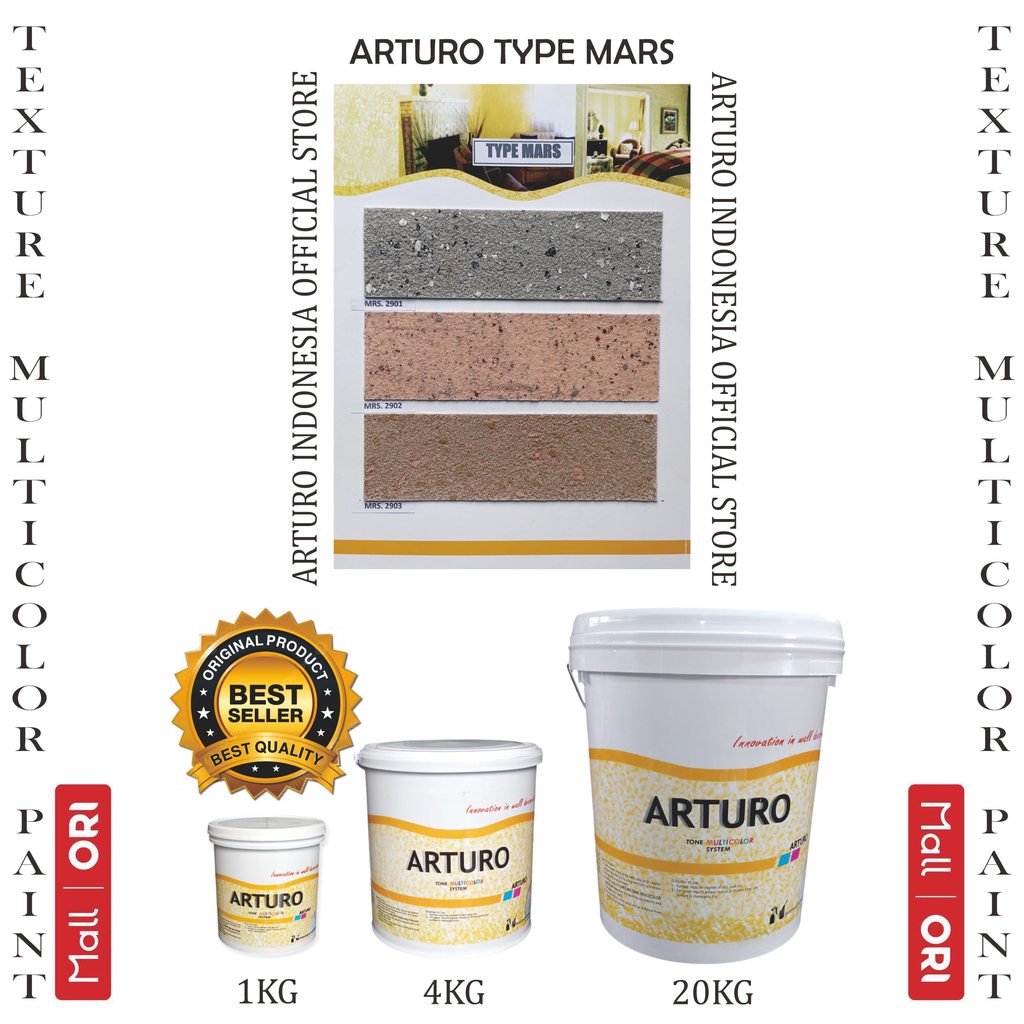 Jual ARTURO Type MARS Pail 20kg MRS Cat Texture Tone Tekstur Dinding ...