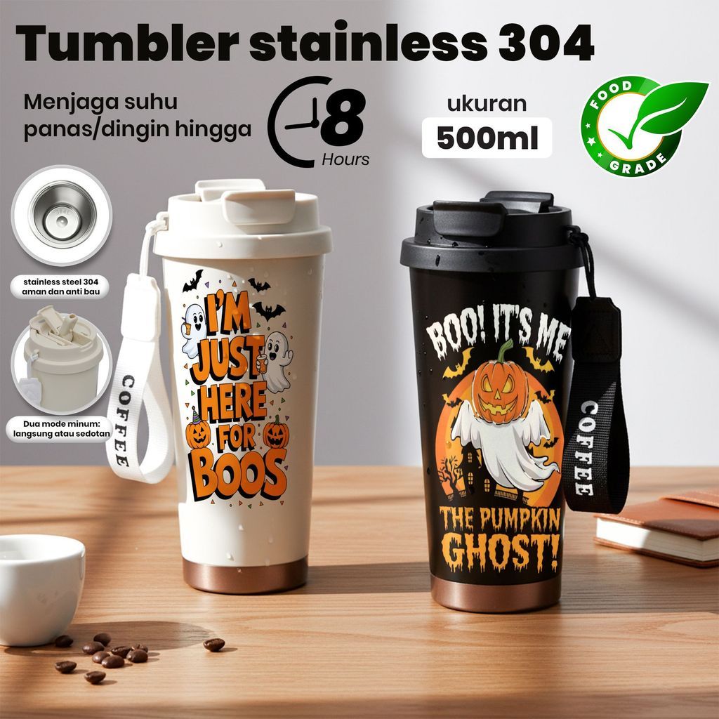 Jual Tumbler Stainless 304 500ml Aesthetic, Botol Minum Termos Anti ...