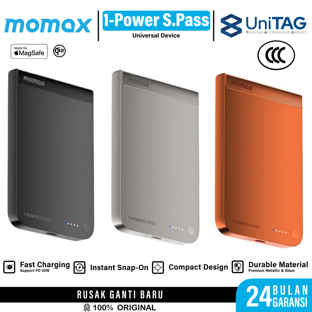 Jual Momax Powerbank 1-Power S.Pass CCC Magsafe Wireless For iPhone ...
