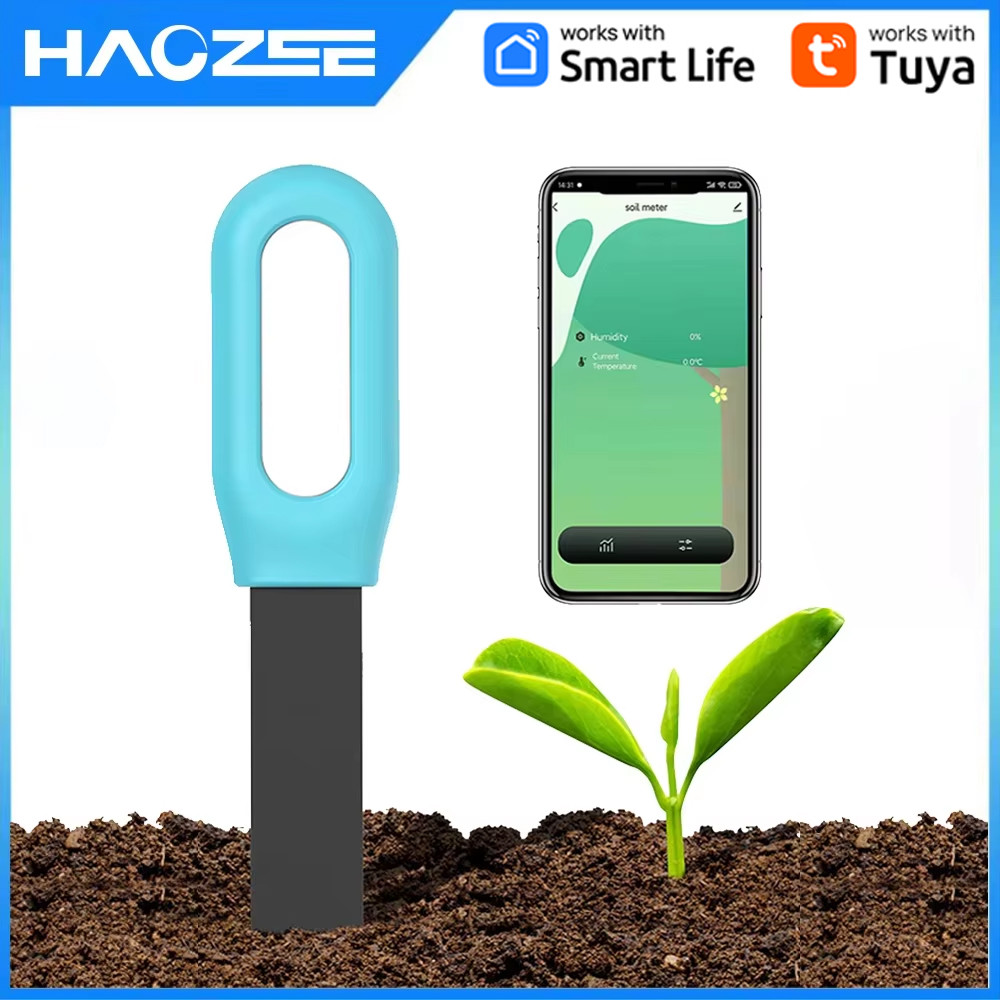 Jual Haozee Tuya Smart Bluetooth Soil Tester Temperature and Humity ...