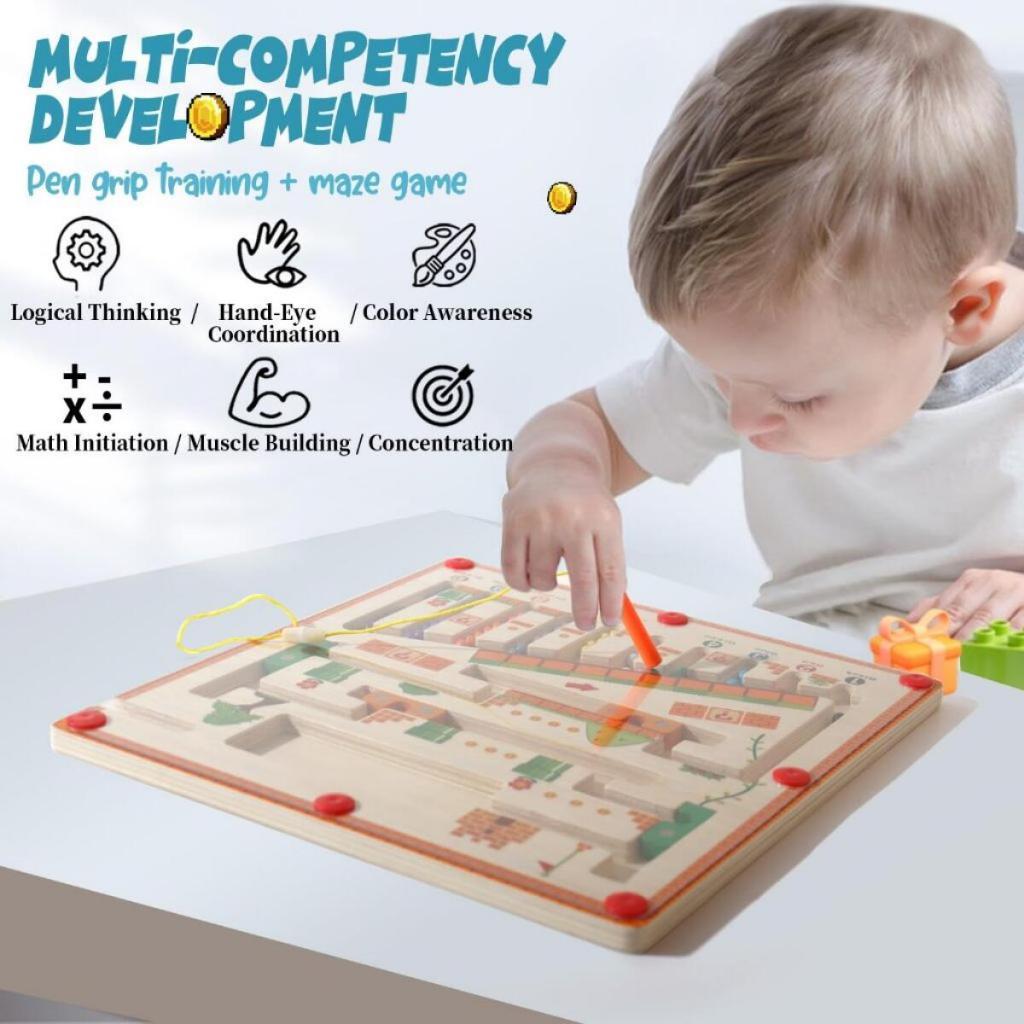 Jual Mainan Edukasi Kayu/Mainan Pendidikan Dini/Wooden Magnetic Ball ...