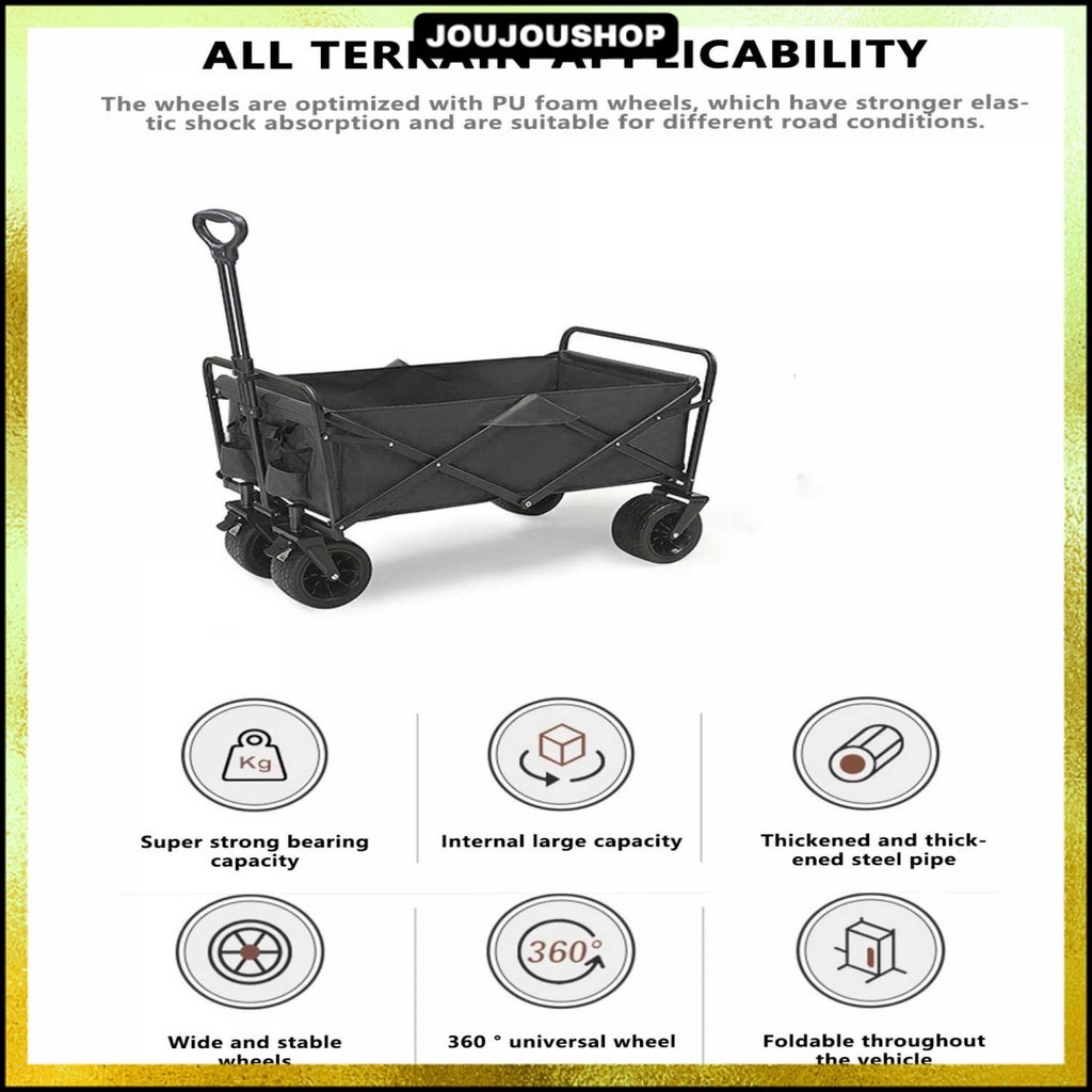 Jual Troli Barang Lipat Cart Camp Picnic Portable 6 Inch Tank Wheel ...