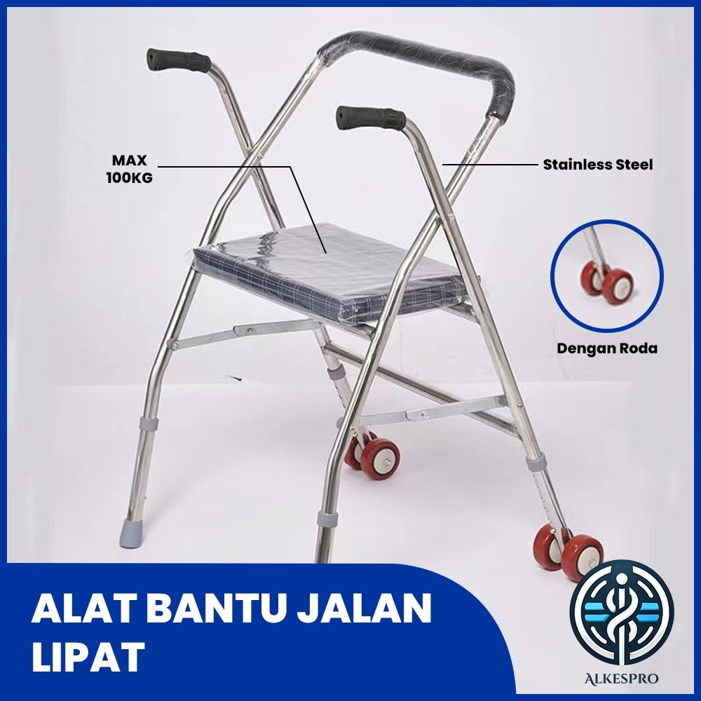 Jual Walker Alat Bantu Jalan Orang Tua Lansia Standard Lipat Tongkat ...