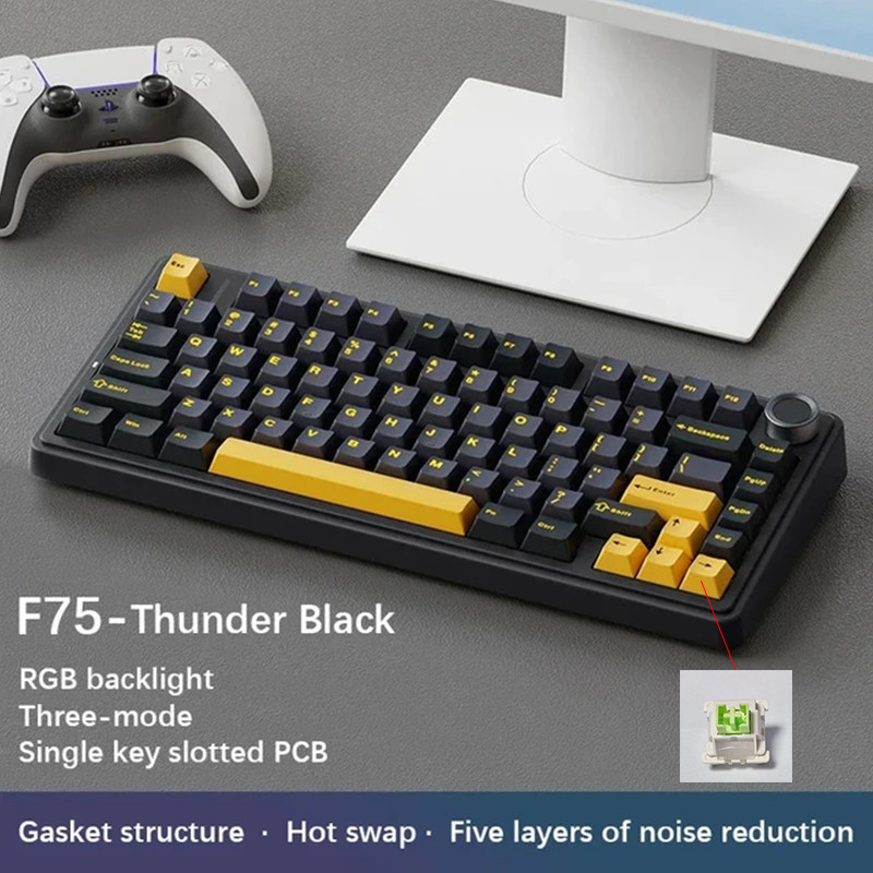 Jual AULA F75 Wireless Game Meanical Keyboard RGB Customized 75% Layout ...