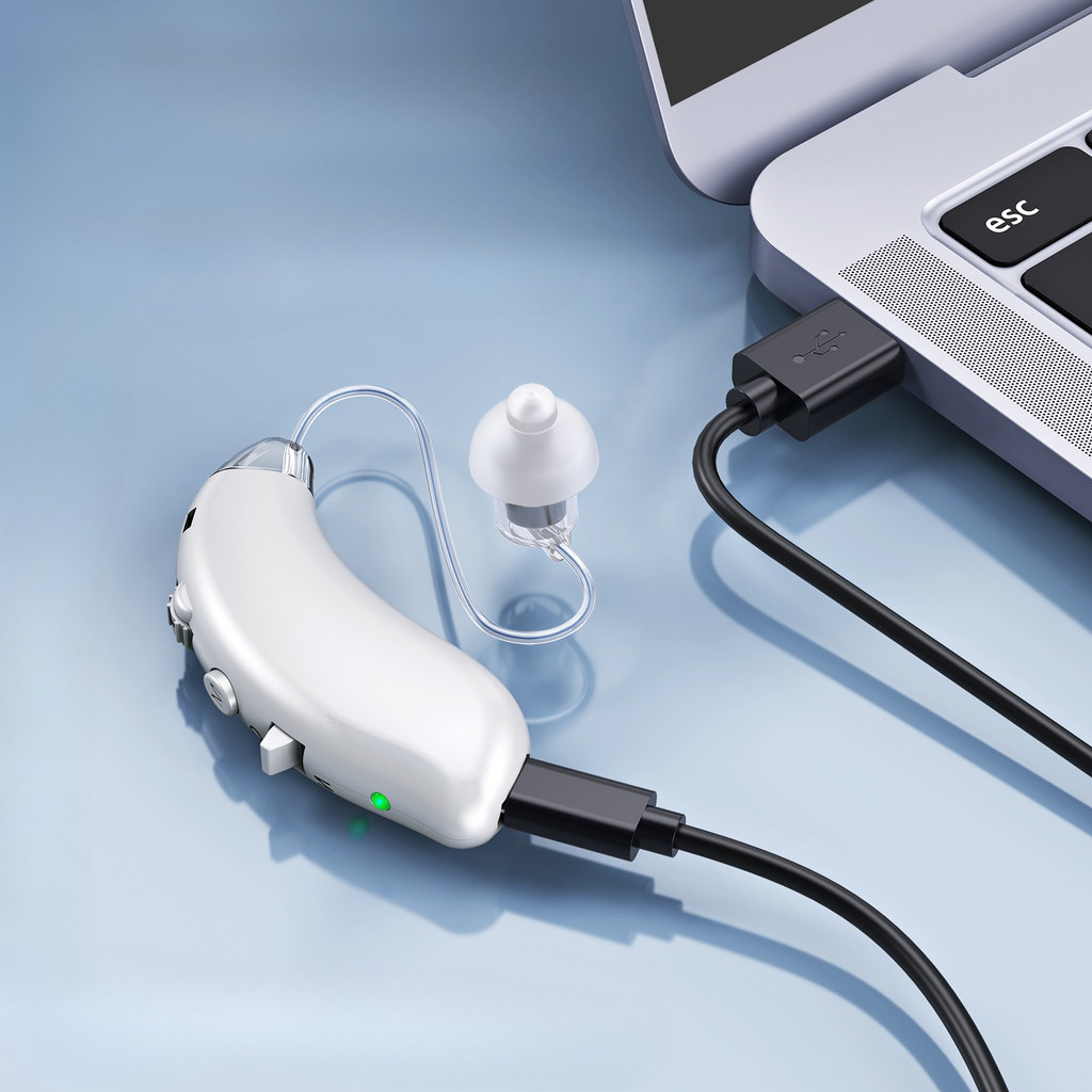 Jual FHC Digital Rechargeable Hearing Aid BTE Hearing Aids Adjustable ...