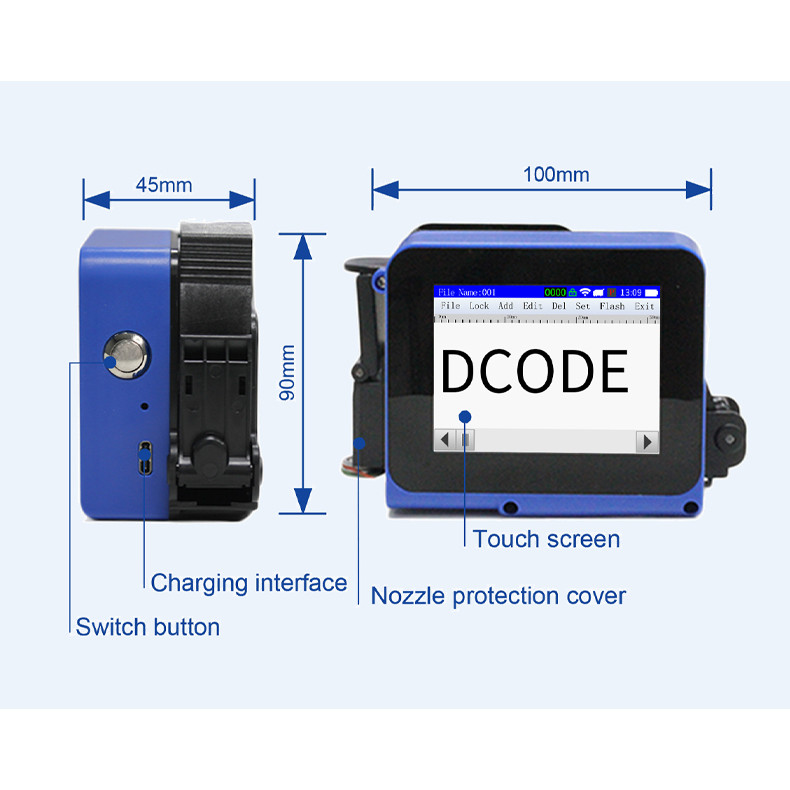 Jual DCODE DC12 Portable Mini Split Printer 12.7mm Handheld Inkjet ...