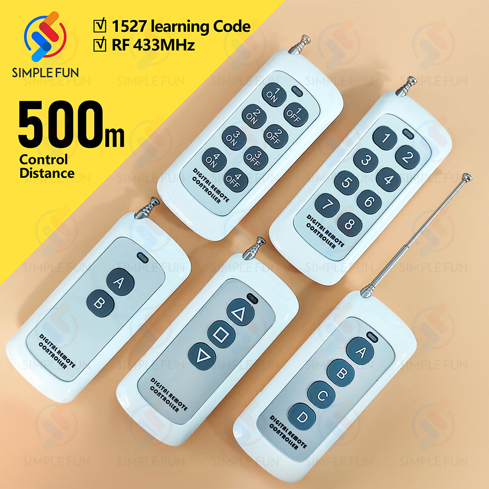 Jual RF 433Mhz Remote Controller 500 Meters Long stance,2/3/4/8 RF ...