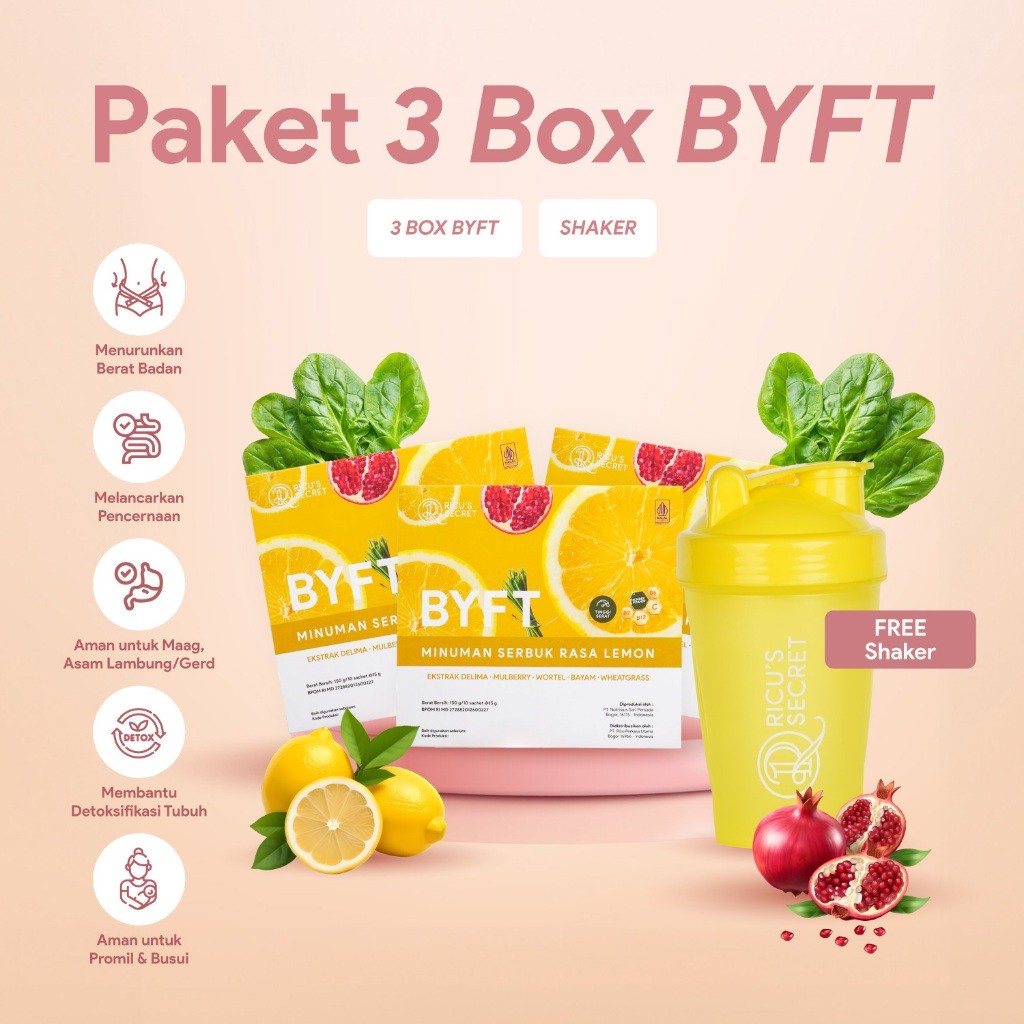 Jual RICU'S SECRET BYEFAT (BYFT Fiber) Minuman Diet Penurun Berat Badan ...