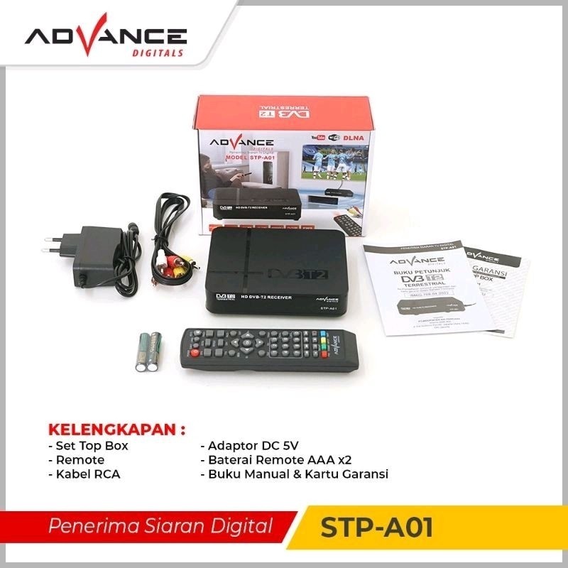 Jual Set Top Box advance DVB T2 wajib punya antena digital | Shopee ...