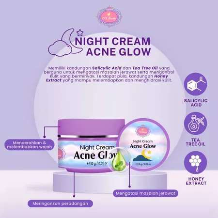 Jual Night Cream Acne Glow CCL Beauty Dengan Salicylic Acid | Shopee ...