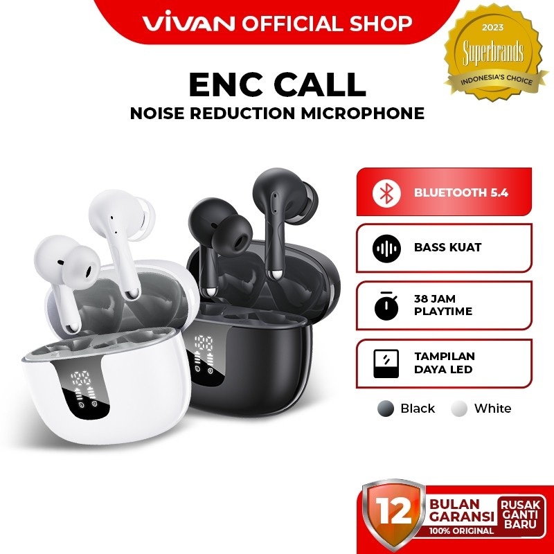 Jual VIVAN TWS Adaptive ANC ENC Infinity GT1s Bluetooth 5.4 LED Display ...