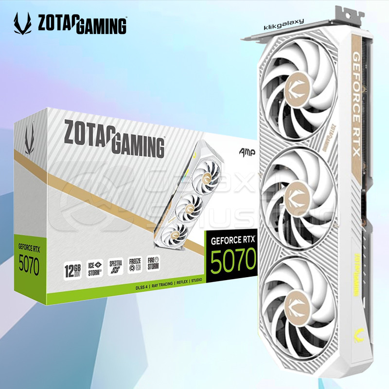 Jual ZOTAC GeForce RTX 5070 AMP White 12GB GDDR7 - VGA RTX5070 DDR7 ...