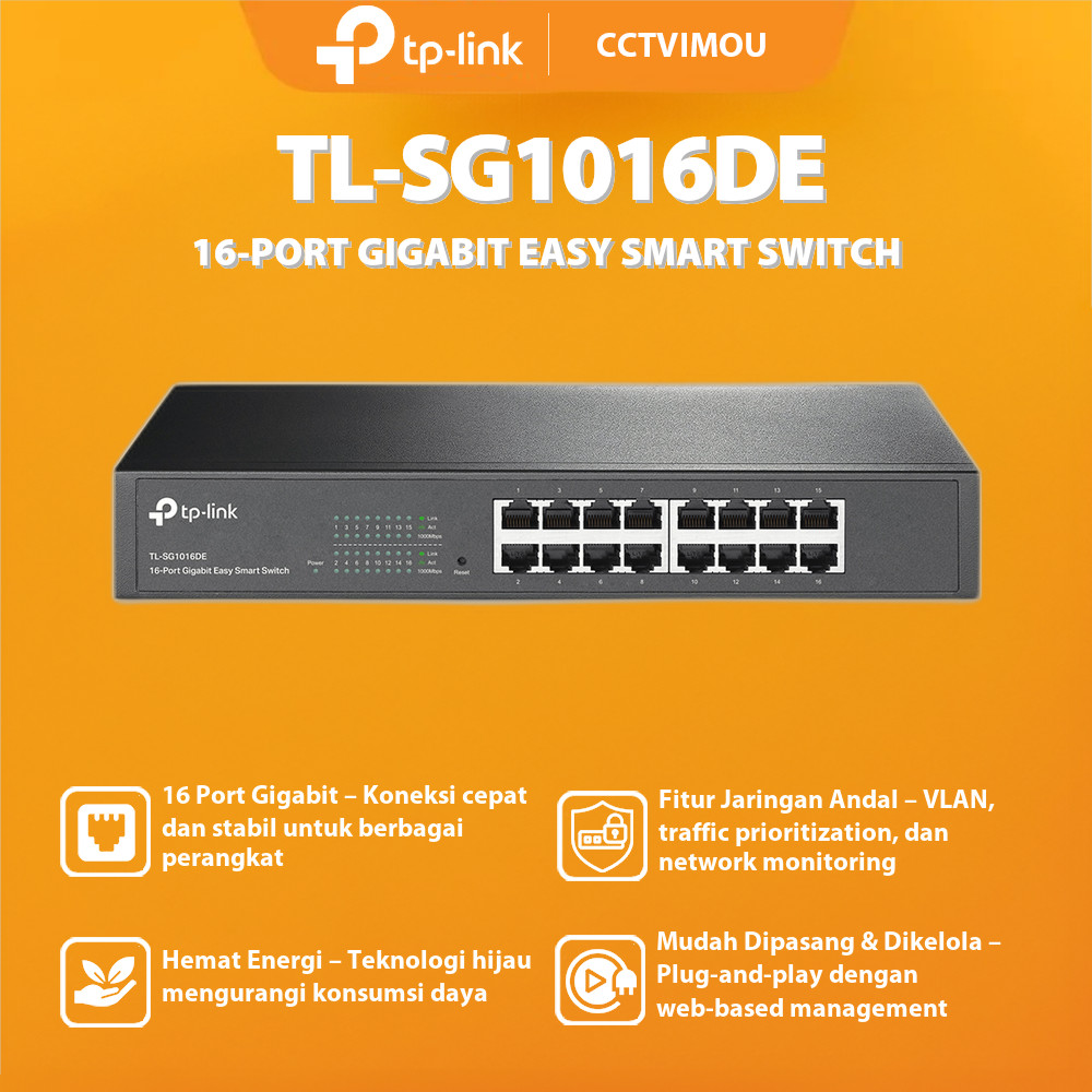 Jual TP-LINK TL-SG1016DE 16-PORT GIGABIT EASY SMART SWITCH | Shopee ...