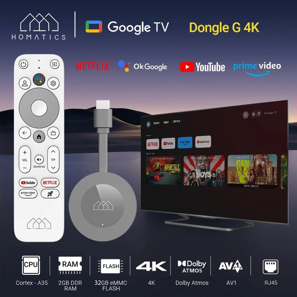 Jual HOMATICS Dongle G 4K TV Stick with Netflix 4K Google Certified ...